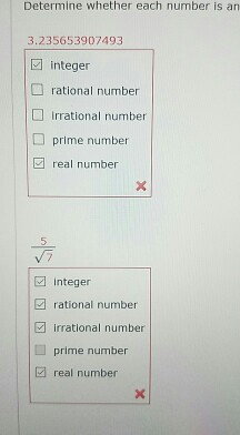 Solved Determine whether each number is an 3.235653907493 | Chegg.com