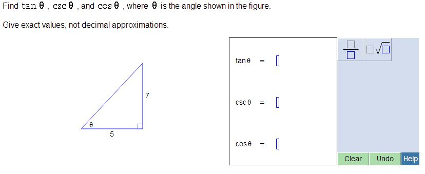 Solved Find tan theta . csc theta , and cos theta . where | Chegg.com