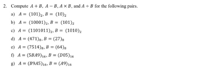 Solved Compute A + B, A - B, A times B, and A B for the | Chegg.com