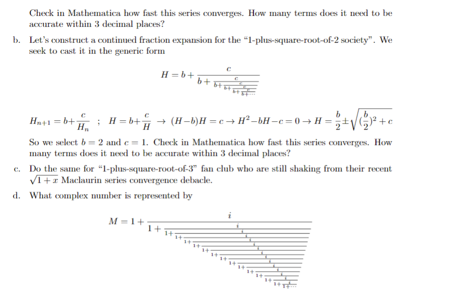 Solved A "continued fraction" defines a sequence of rational | Chegg.com