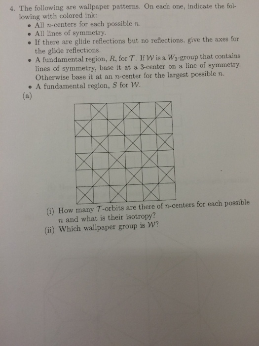 Solved The following are wallpaper patterns. On each one, | Chegg.com