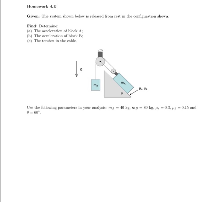 Solved The system shown below is released from rest in the | Chegg.com