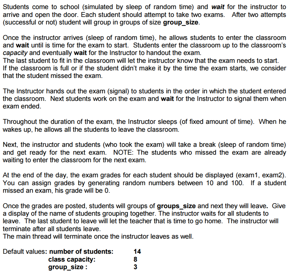 Solved Write A Pseudo Code Solution Using Semaphores Do