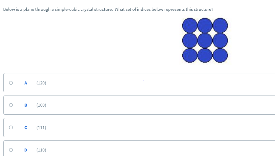 Solved Below is a plane through a simple-cubic crystal | Chegg.com