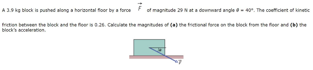 Solved A 3.9 kg block is pushed along a horizontal floor by | Chegg.com
