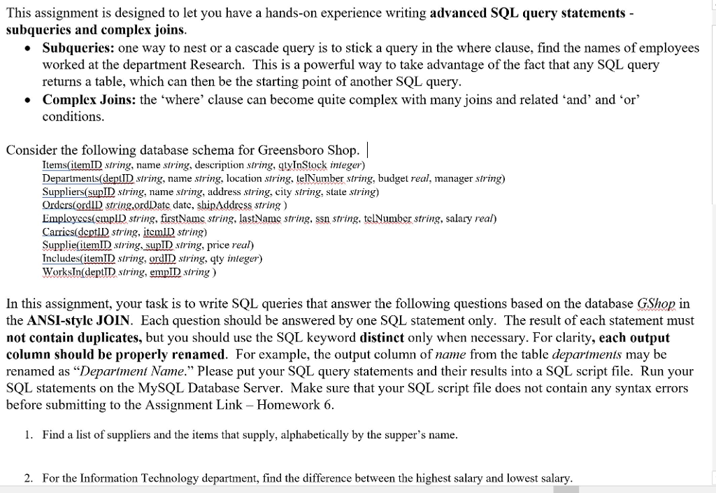 Solved This assignment is designed to let you have a | Chegg.com