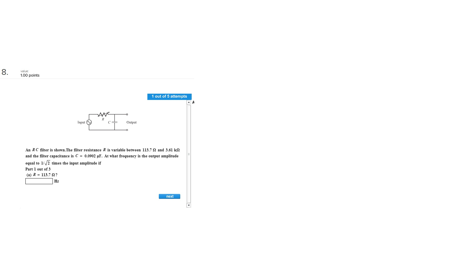 Solved An R C Filter Is Shown The Filter Resistance R Is Chegg solved-an-r-c-filter-is-shown-the-filter-resistance-r-is-chegg