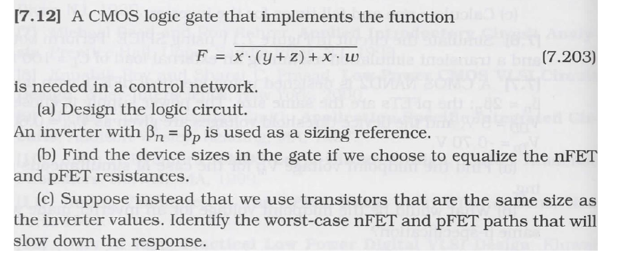 Solved 17.12] A CMOS logic gate that implements the function | Chegg.com