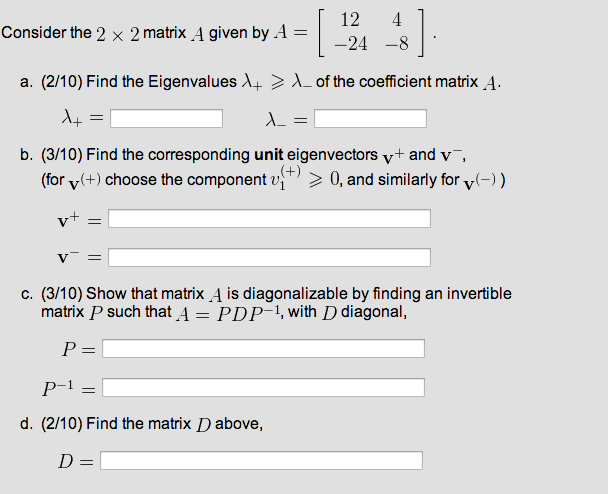 Solved Consider the 2 Times 2 matrix A given by . (2/10) | Chegg.com