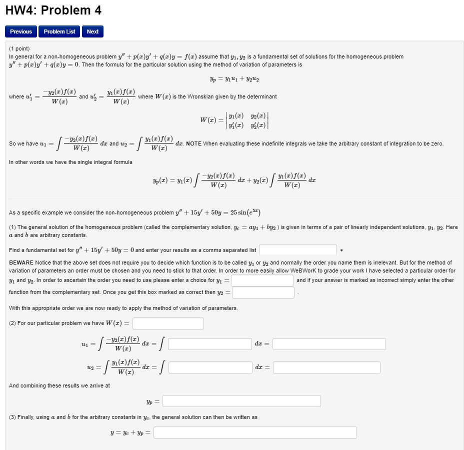 Solved HW4: Problem 4 Previous Problem List Next (1 point) | Chegg.com