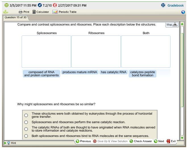 Solved Compare and contrast spliceosomes and ribosomes. | Chegg.com