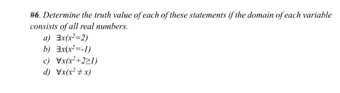 Solved Determine the truth value of each of these statements | Chegg.com