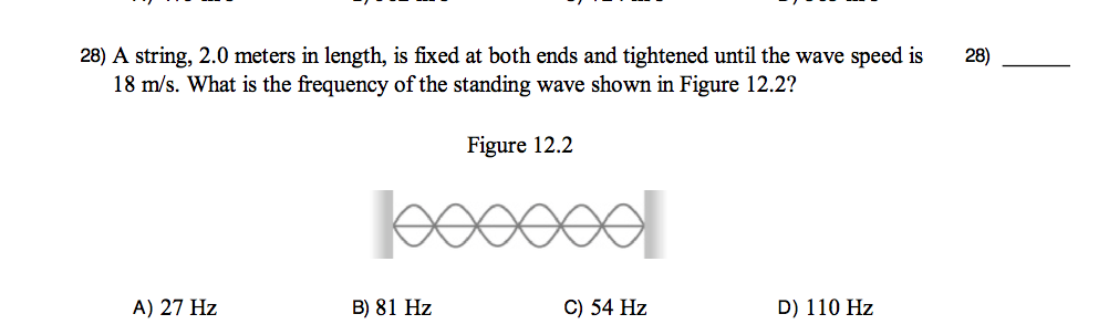 Solved A string, 2.0 meters in length, is fixed at both ends | Chegg.com