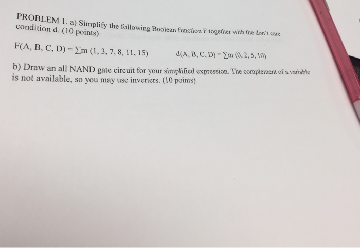 Solved Simplify the following Boolean function F together | Chegg.com