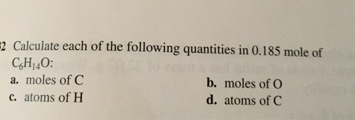 Solved Calculate each of the following quantities in 0.185 | Chegg.com