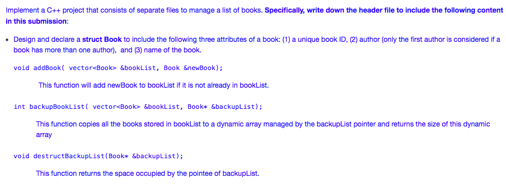 Solved Implement a C++ project that consists of separate | Chegg.com