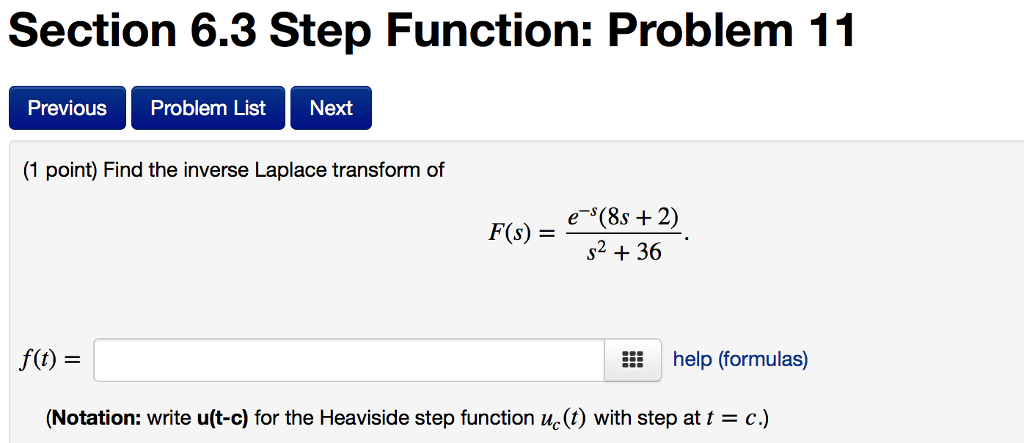 Solved Section 6.3 Step Function: Problem 11 vious Problem | Chegg.com