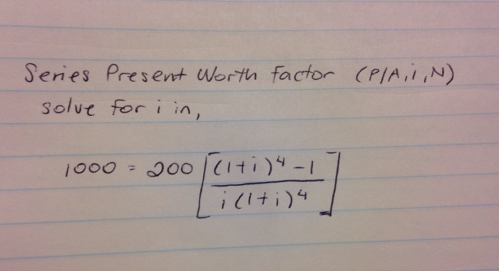 Solved Series Present Worth Factor Pa I N Solve For I 2146