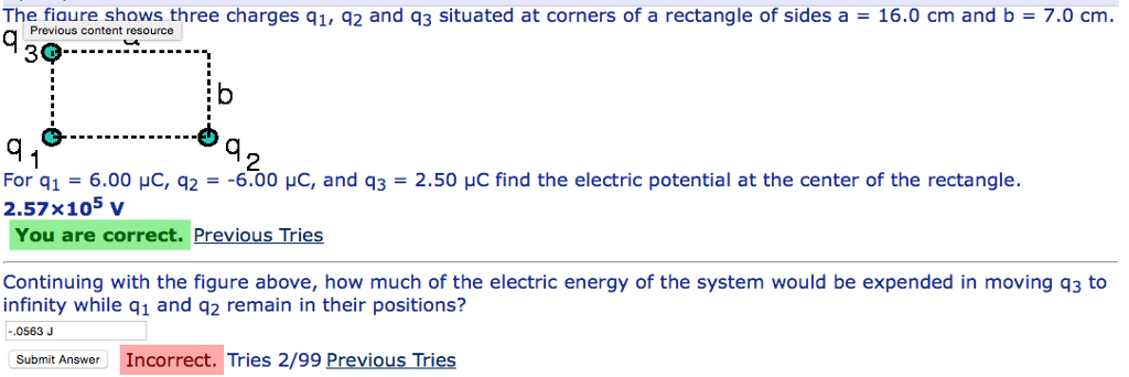 Solved The figure shows three charges q1, q2 and q3 situated | Chegg.com