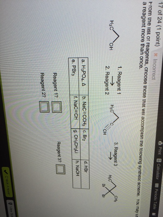 Solved From the list of reagents, choose those that will | Chegg.com