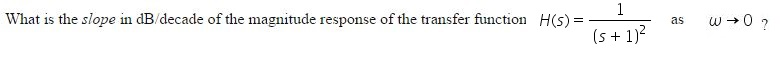 Solved What is the slope in dB/decade of the magnitude | Chegg.com