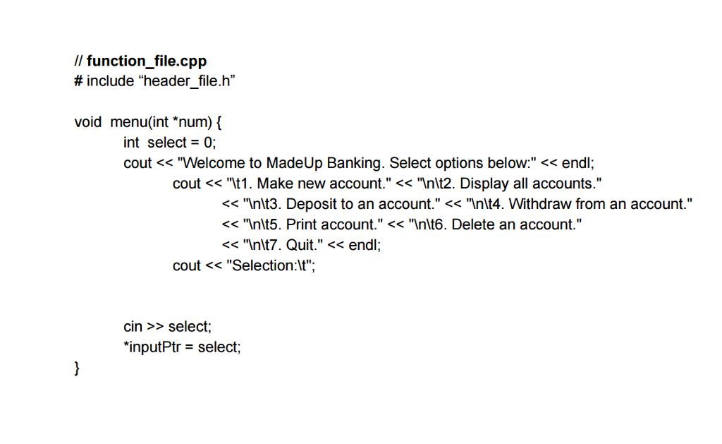 Solved In this project, we will make up a banking system. | Chegg.com