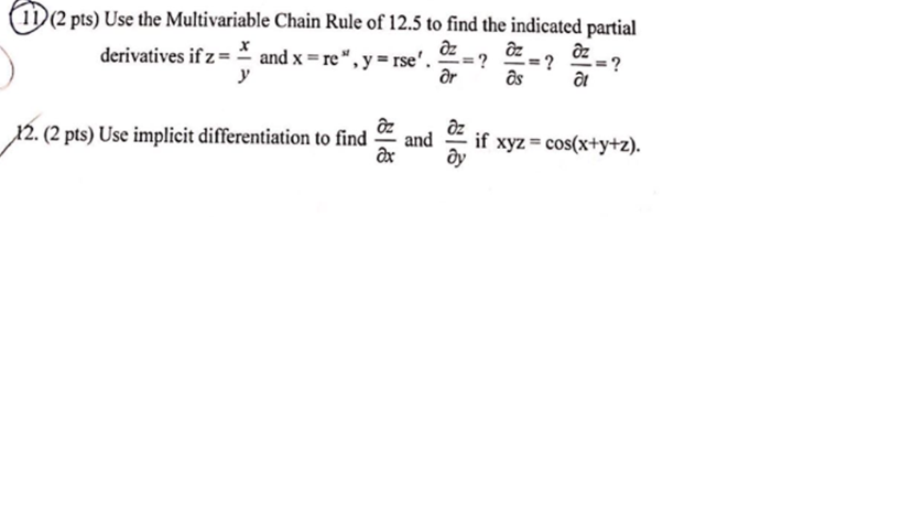 Solved Use the Multivariable Chain Rule of 12.5 to find ihe | Chegg.com