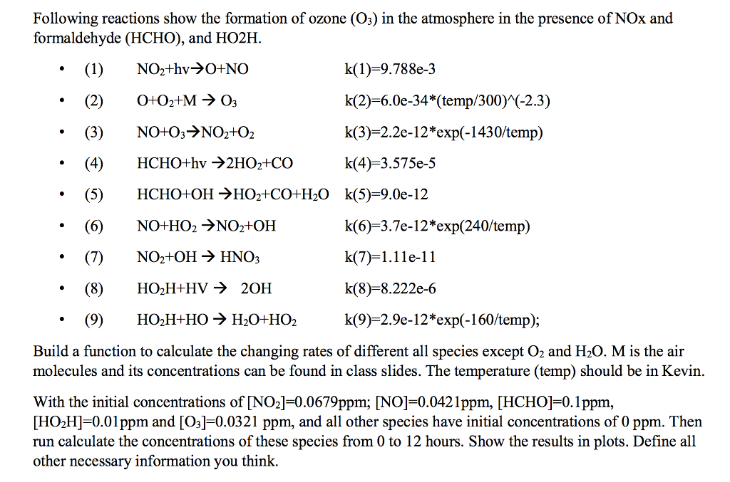 Following reactions show the formation of ozone (O3) | Chegg.com
