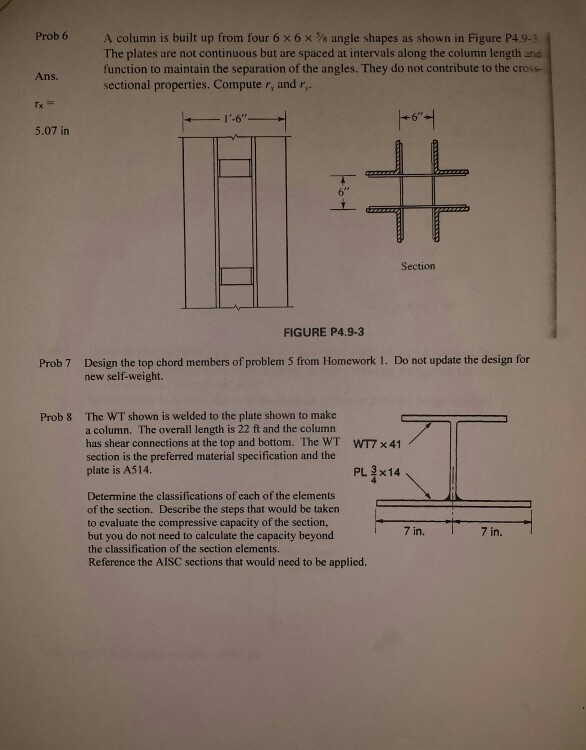 Solved A column is built up from four 6 x 6 x 5/8 angle | Chegg.com