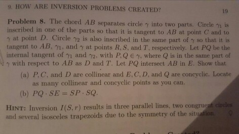 9. How ARE INVERSION PROBLEMS CREATED? 19 Problem 8. | Chegg.com
