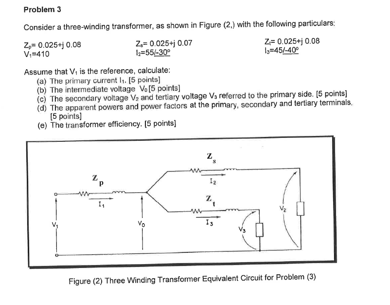 Solved Problem 3 Consider a three-winding transformer, as | Chegg.com