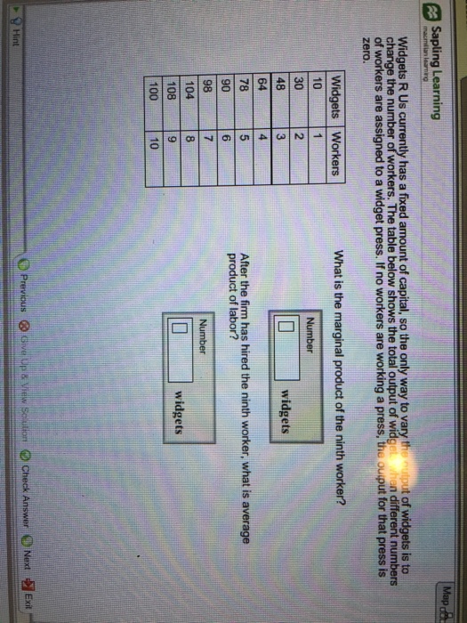 Solved Widgets R Us currently has a fixed amount of capital, | Chegg.com