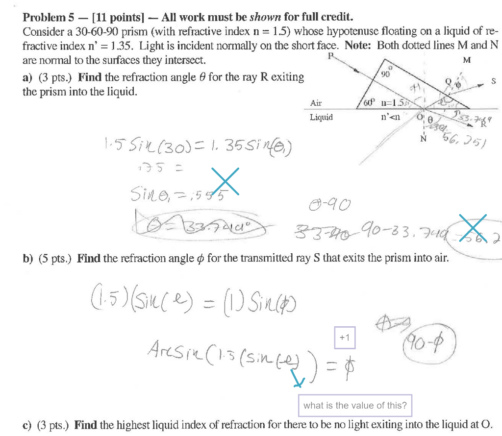 Solved Consider a 30-60-90 prism (with refractive index n = | Chegg.com