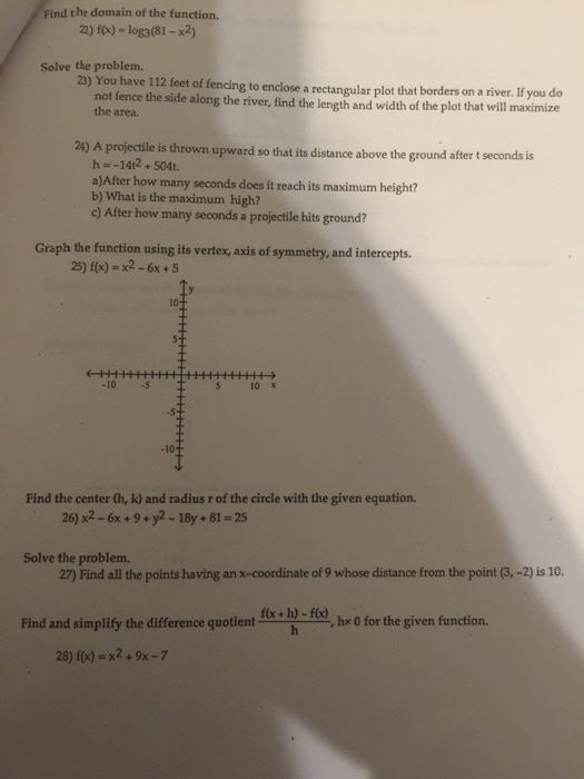 Solved Find the domain of the function f(x) = log_3(81 - | Chegg.com
