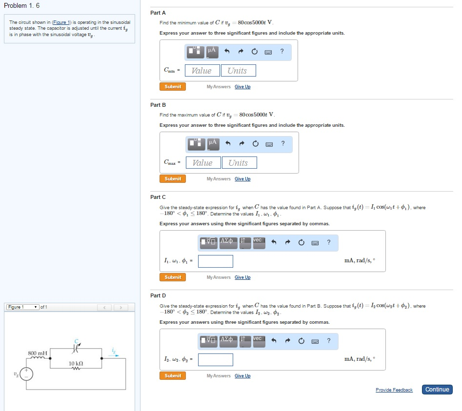 Solved The circuit shown in (Figure 1) is operating in the | Chegg.com