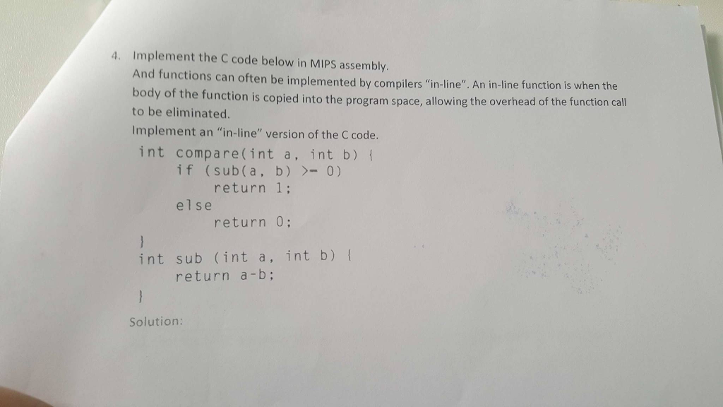 Solved Implement The C Code Below In Mips Assembly And 1376