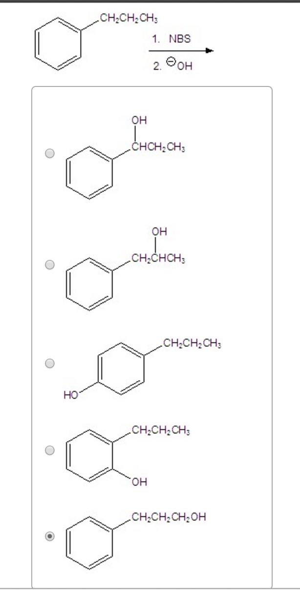 Solved CH2CH2CH 1. NBS 2 OH OH CHCH2CH3 OH CH2CHCH3 | Chegg.com
