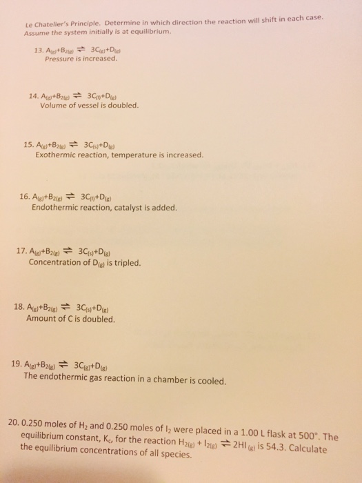 Solved Week 7 Homework Equilibrium Expressions: Write the K, | Chegg.com