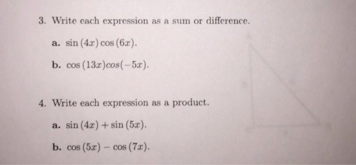 Solved 3. Write each expression as a sum or difference. a. | Chegg.com