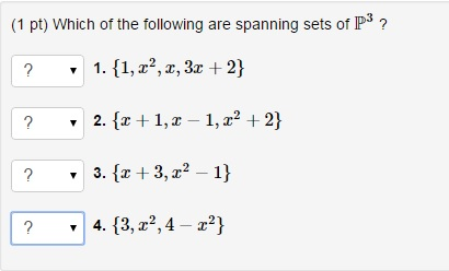 Solved Which of the following are spanning sets of P3 ? (1 | Chegg.com