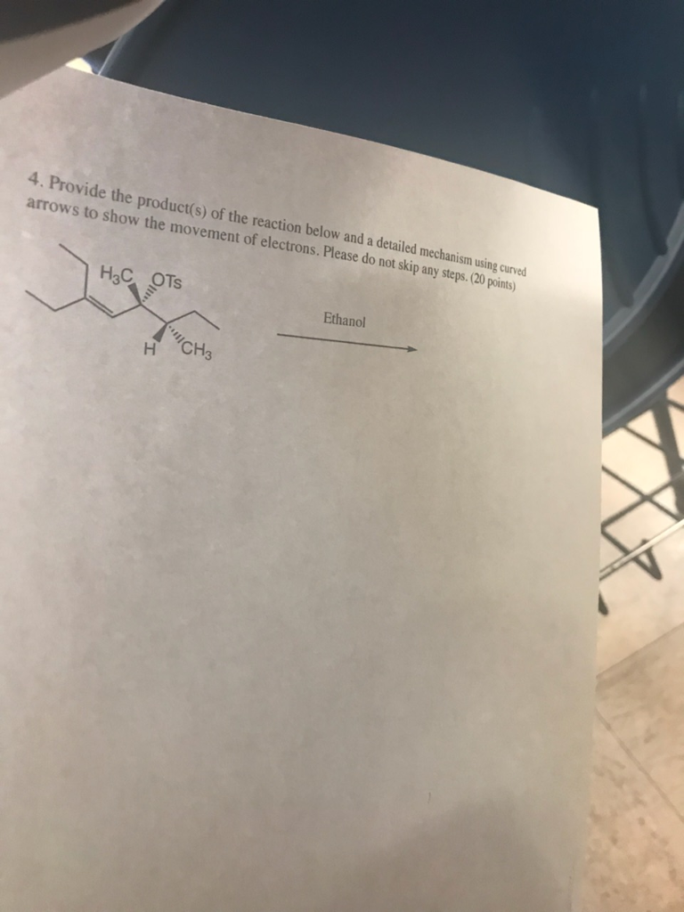 Solved 4. Provide the product(s) of the reaction below and a | Chegg.com