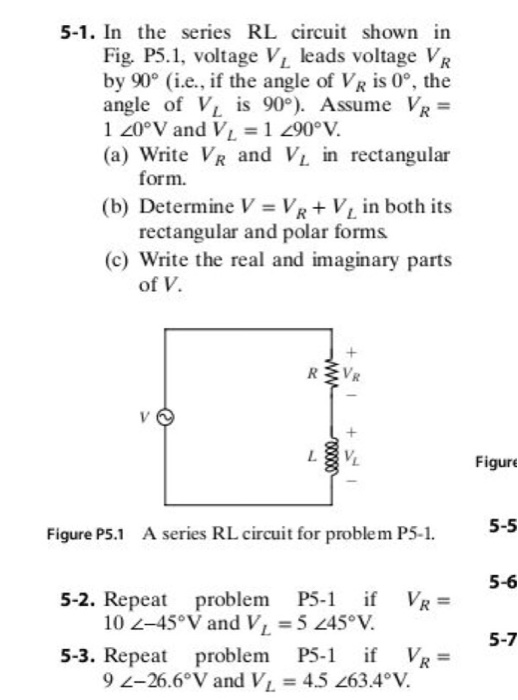 Solved 5-1. In the series RL circuit shown in Fig, P5.1, | Chegg.com