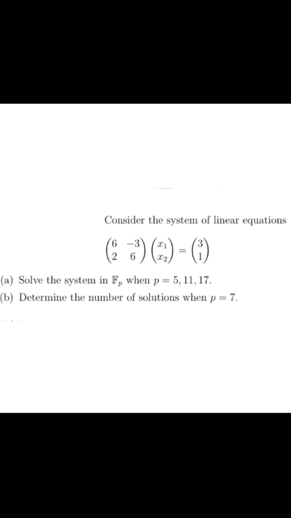 Solved Consider the system of linear equations (a) Solve the | Chegg.com