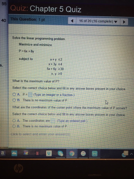Solved Solve the linear programming problem. Maximize and | Chegg.com