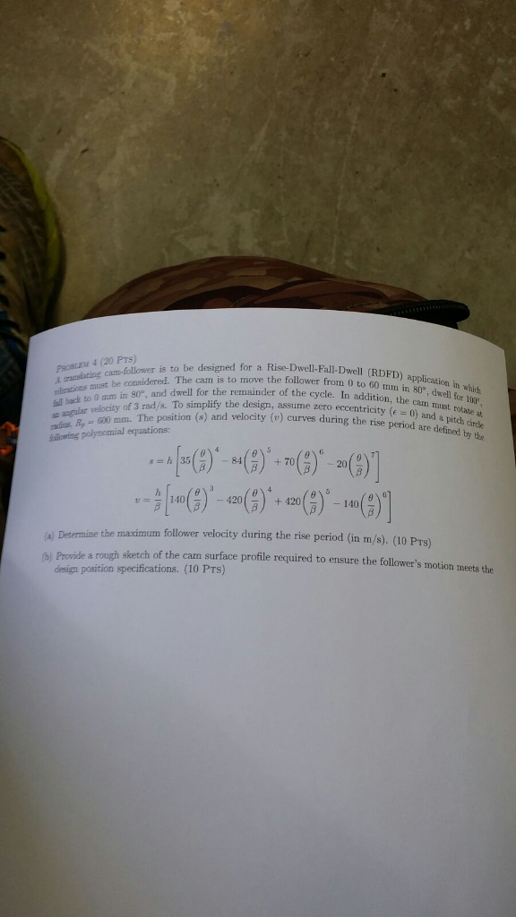 Solved A translating cam-follower is to be designed for a | Chegg.com