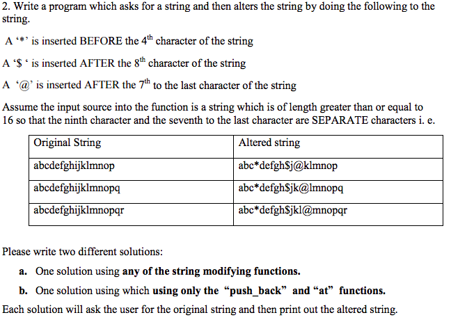 Write a program which asks for a string and then | Chegg.com