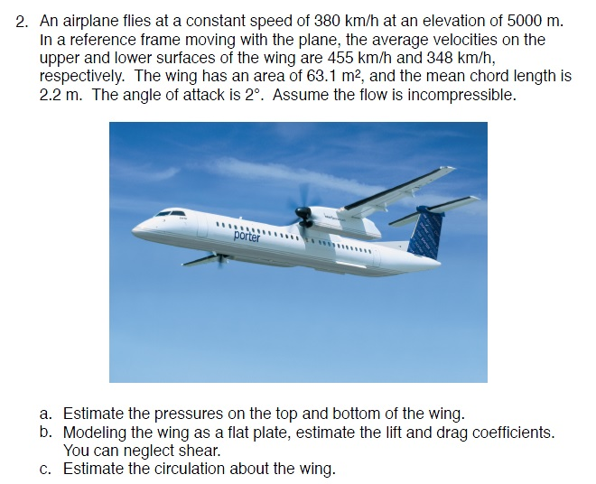 An airplane flies at a constant speed of 380 km/h at | Chegg.com