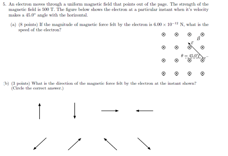 Solved An electron moves through a uniform magnetic field | Chegg.com