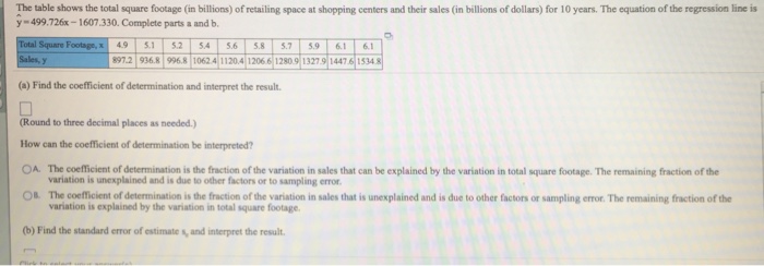 Solved regression line | Chegg.com