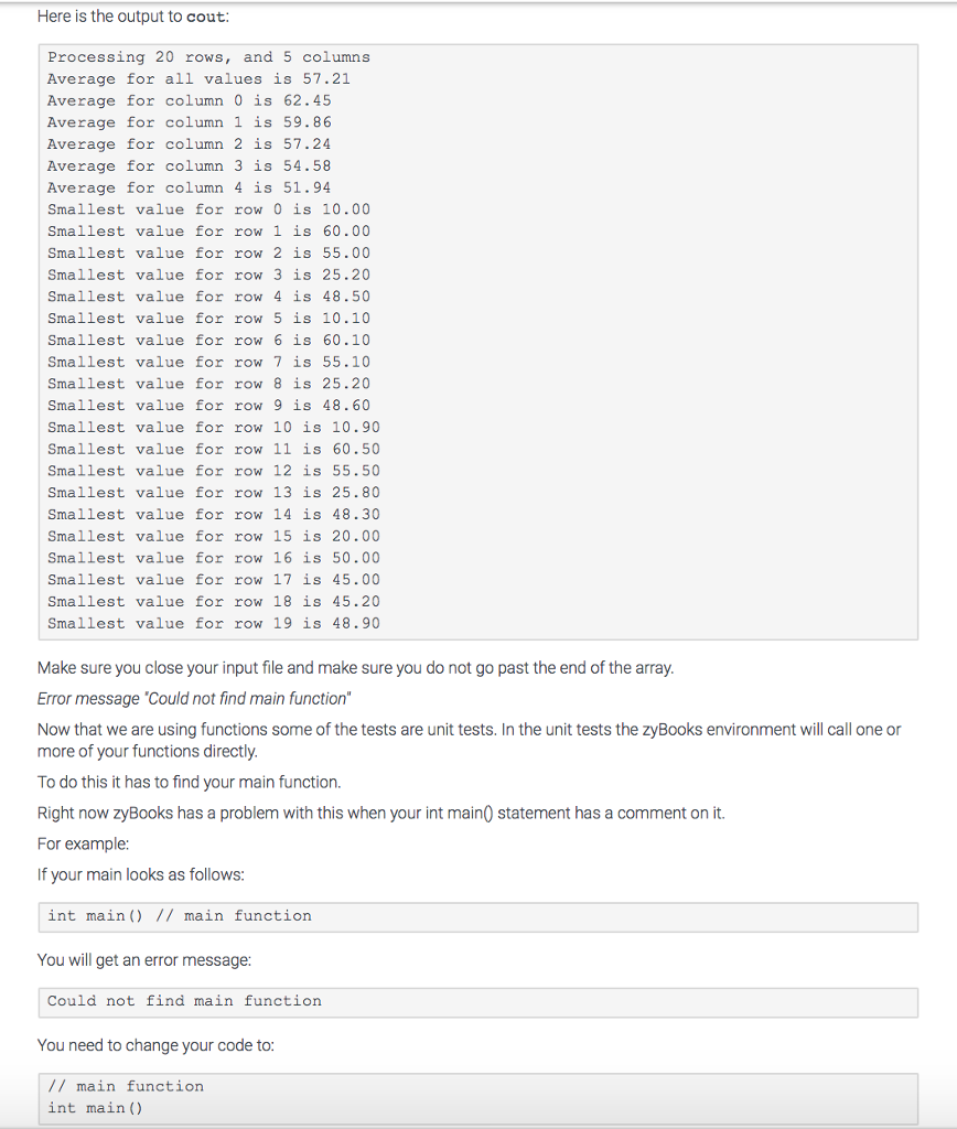 Solved The Program Will Make Use Of A Two Dimensional Array 8671